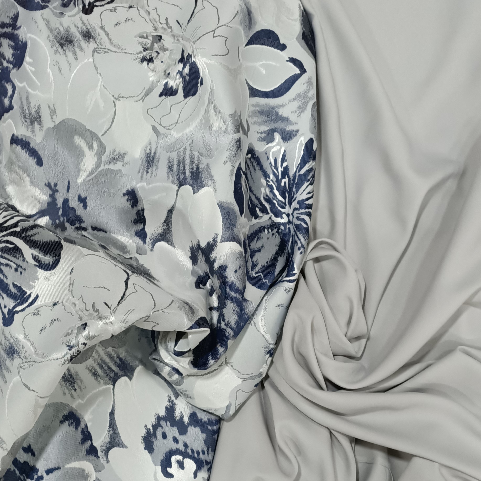 Tela seda DENIA gris perla - Tu tienda de Telas