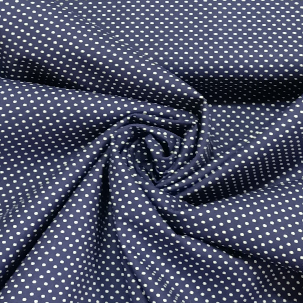 Fondo azul marino topo blanco