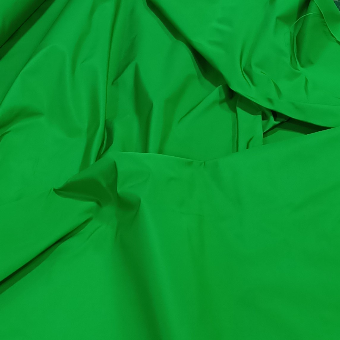 Tela tafetán UNO verde, tejido con volumen, altas costura.