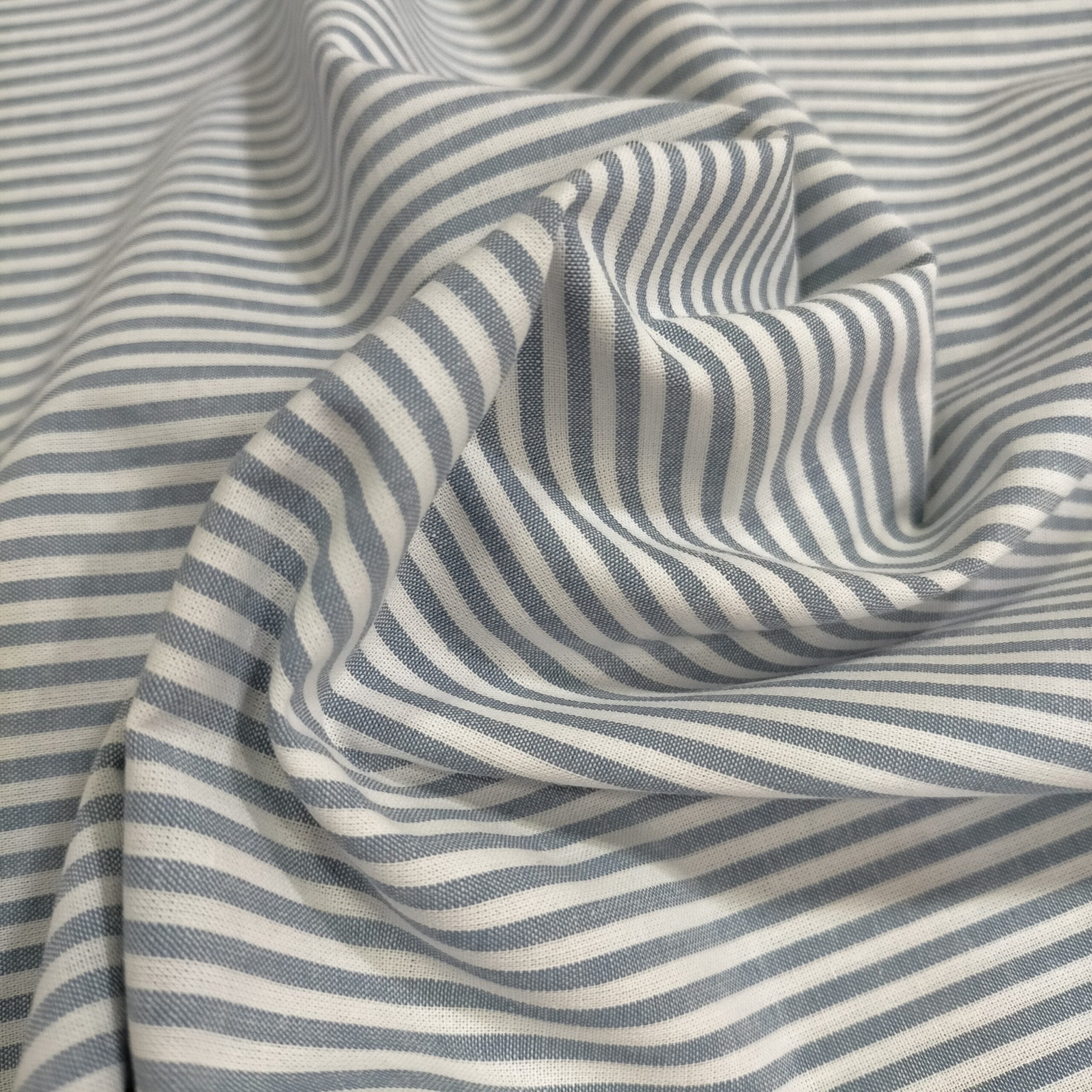 Tela algodón rayas azul y blanco